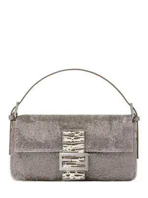 Fendi Baguette® 26424 Silver Organza Bag With Bead Embroidery [silver]